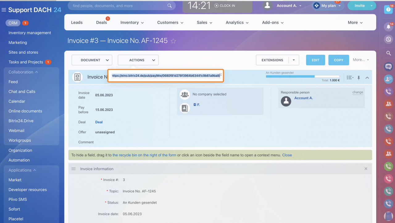 Payment system integrations in Bitrix24